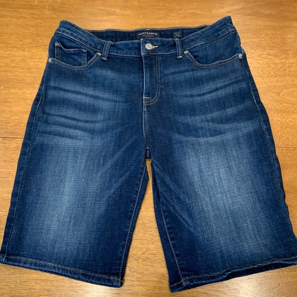 Lucky Brand | Shorts | Lucky Bermuda High Rise Dark Blue Denim Shorts ...